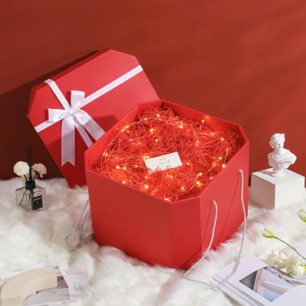 Quality Square Novelty Ribbon Birthday Gift Box Packing Box Paper Gift for Customized for sale