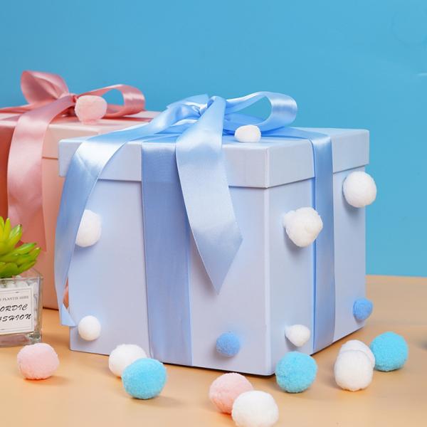 Quality Customize End Boutique Luxury Paper Gift Box With Ribbon Lid for Birthday for sale