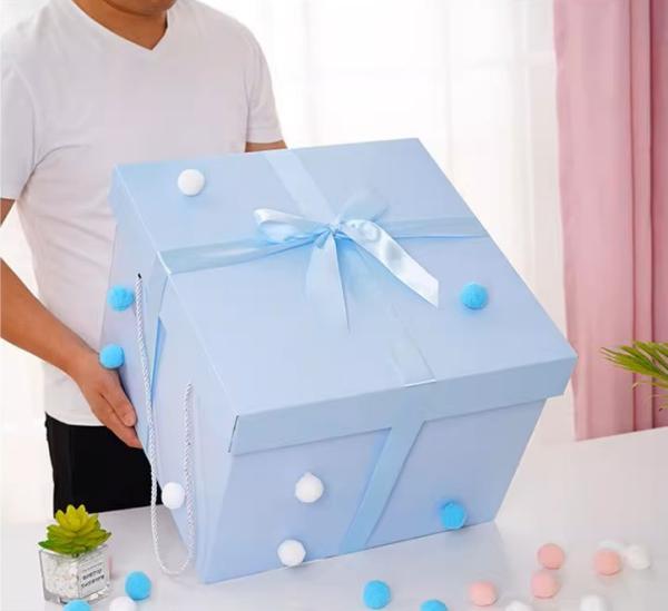 Quality Customize End Boutique Luxury Paper Gift Box With Ribbon Lid for Birthday for sale