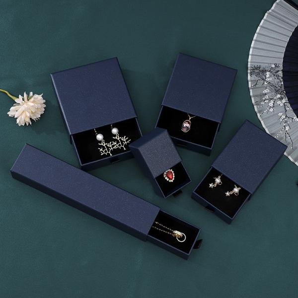 Quality Custom Logo Size Luxury Sliding Box with Ribbon Cord Gift Jewelry Box Set Drawer for sale