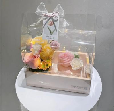 Cina Scatole di torte a fiori trasparenti fai da te in PVC per matrimoni, Natale, compleanno, confezioni regalo con maniglie in vendita