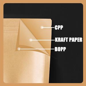 China Disposable Brown/White Kraft Paper Bag for Food Storage Custom Printed Ziplock Package for sale