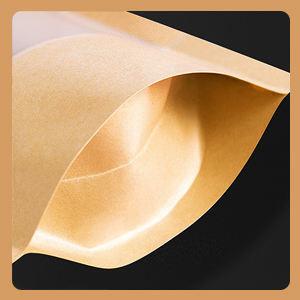 Cina Sacchetto di carta Kraft con chiusura chiusura sigillo zipper e Stand Up Design finestra trasparente in vendita