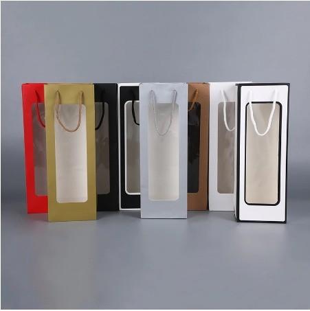Quality Custom Luxury Paper Prime Branded Packing Wine Bottle Bags For Whisky Alcohol Gifts for sale