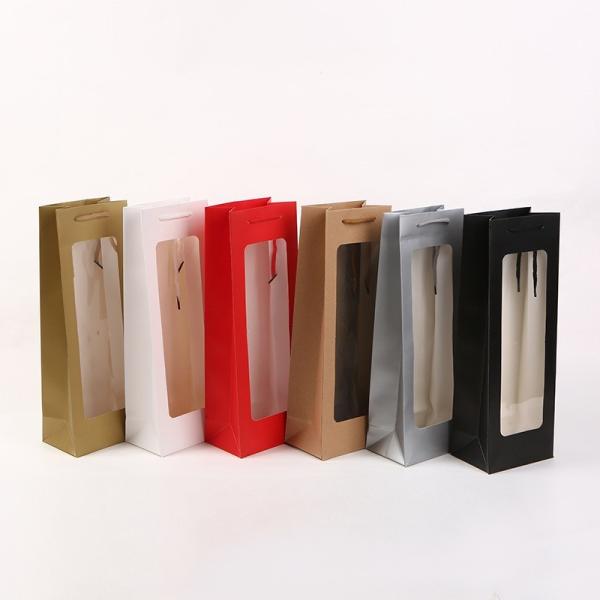 Quality Custom Luxury Paper Prime Branded Packing Wine Bottle Bags For Whisky Alcohol for sale