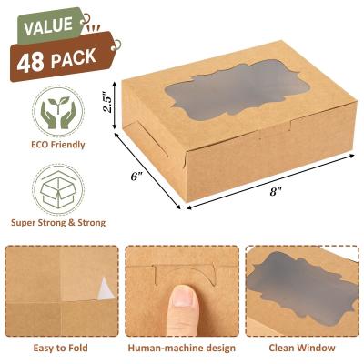 China Witte voedingsmiddelen Craft Paper Bakery Koekjes Verpakking Met PVC Venster Te koop