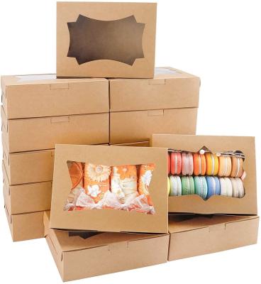 China Witte voedingsmiddelen Craft Paper Bakery Koekjes Verpakking Met PVC Venster Te koop