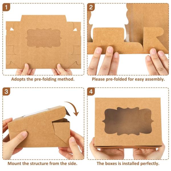 Quality White Food Grade Craft Paper Bakery Biscuit Packaging With PVC Window for sale
