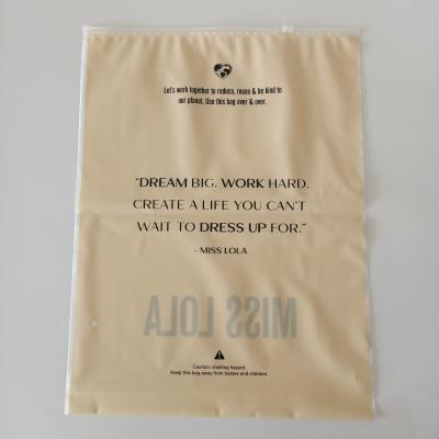 Cina Grave Printing Zipper Plastic Bag for Garment Packaging Logo personalizzato e impermeabile in vendita