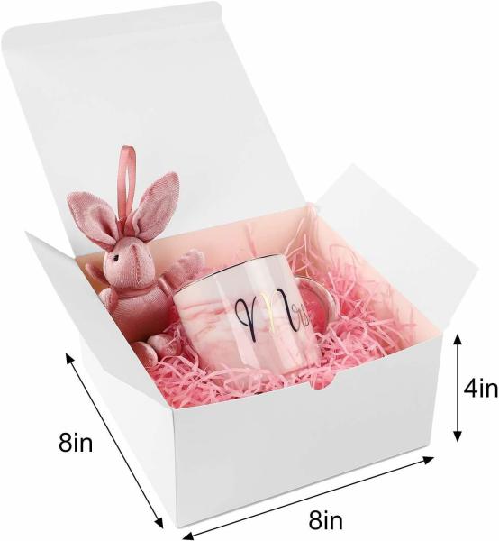 Quality Packing Material White 12 Pack 8x8x4 Inches Square Paper Birthday Party Gift Box for sale