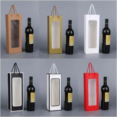 Cina Colore personalizzato 2 strati imballaggio carta kraft bottiglia di vino whisky borse regalo per la moda in vendita