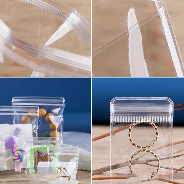 Quality Zipper Top Sealing Small Jewelry Bags with Custom Logo Thick Clear Plastic for sale