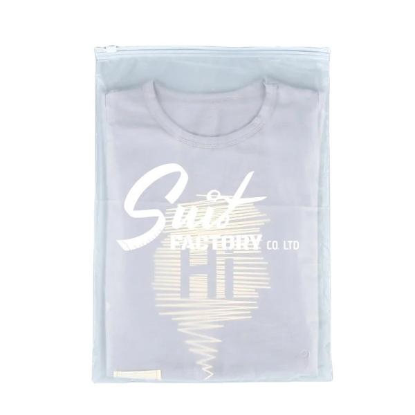 Quality Eco-friendly Custom Printing Plastic Packaging Transparent PE Frosted Zipper Bag for sale