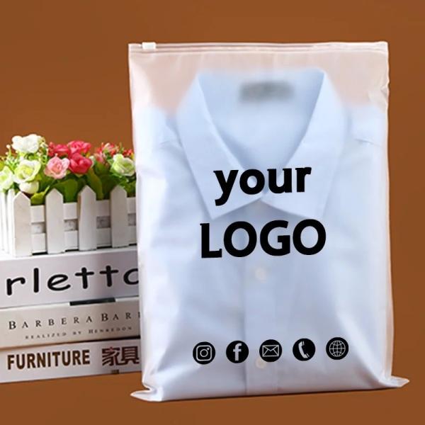 Quality Eco-friendly Custom Printing Plastic Packaging Transparent PE Frosted Zipper Bag for sale