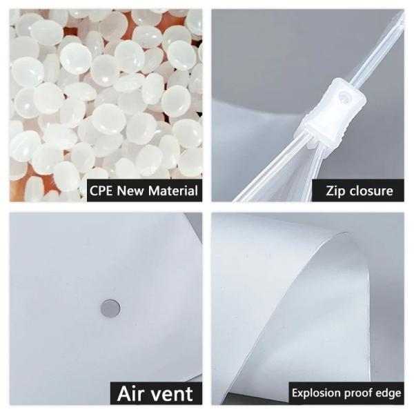 Quality Eco-friendly Custom Printing Plastic Packaging Transparent PE Frosted Zipper Bag for sale