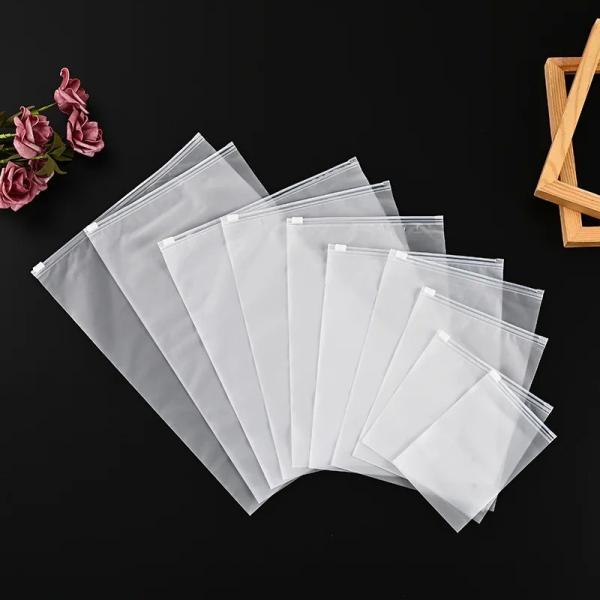 Quality Eco-friendly Custom Printing Plastic Packaging Transparent PE Frosted Zipper Bag for sale