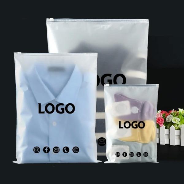Quality Eco-friendly Custom Printing Plastic Packaging Transparent PE Frosted Zipper Bag for sale