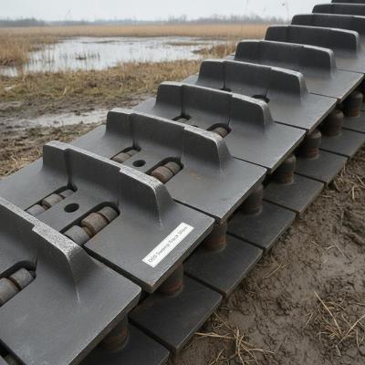 China D50 Swamp Track Shoe Assembly 900mm Width 25MnB Boron Alloy Steel Triple Grouser for Bulldozer Wetland Applications for sale
