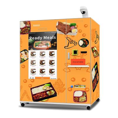 China Big Touch Screen Fully Automatic Frozen Food Vending Machine With 45S Quick Heating for sale
