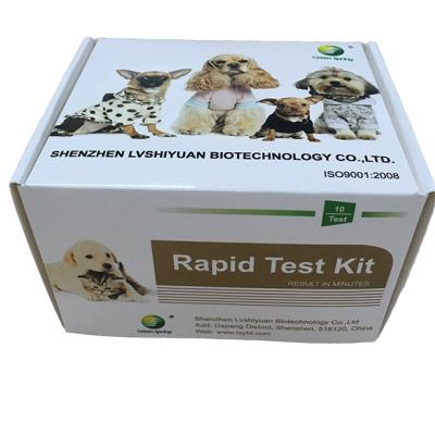 China Green Spring CDV Ag rapid test kit distemper dog small packing 10tests with all components to run testing for sale
