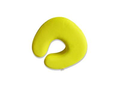 China Promotional Travel Size Small Memory Foam Pillow Neck Support , Yellow for sale