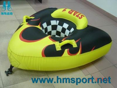 China HMSPORT ski tube banana boat tubing, boting Boston valve for quick inflating and deflating for sale