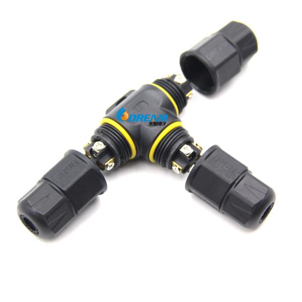 Quality 3 Pin Waterproof Electrical Cable Wire Connector IP68 Outdoor Plug Socket for sale