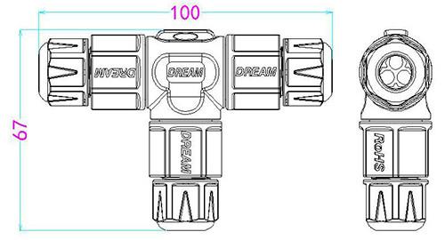 Quality 3 Pin Waterproof Electrical Cable Wire Connector IP68 Outdoor Plug Socket for sale