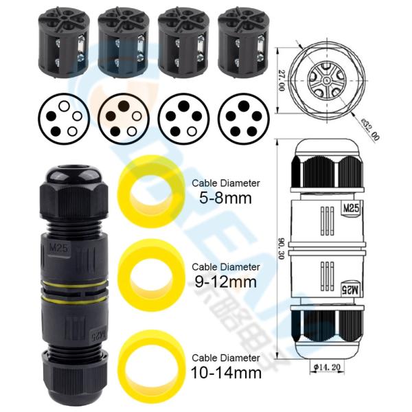Quality Waterproof IP68 3-Pin Connection Box With Rubber Rings CE Certification Electric for sale