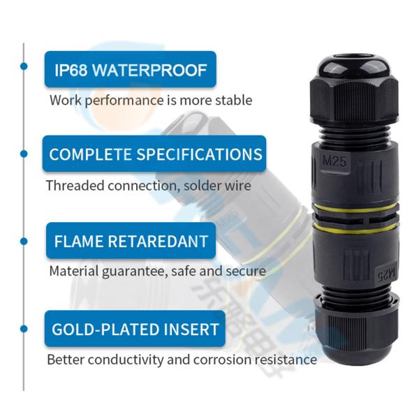 Quality Waterproof IP68 3-Pin Connection Box With Rubber Rings CE Certification Electric for sale
