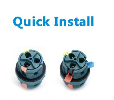 China 18 AWG IP68 Waterproof Cable Connector 3 Pin / 4 Pin Locking Screw Polycarbonate Material for sale