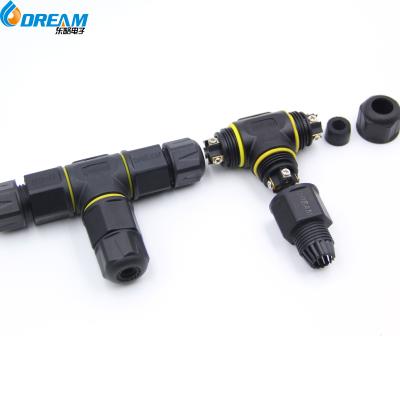 중국 m20 Male Female Cable T Type Plastic Screw Fixing LED Strip Lighting Electrical IP68 Waterproof Cable Connector 판매용