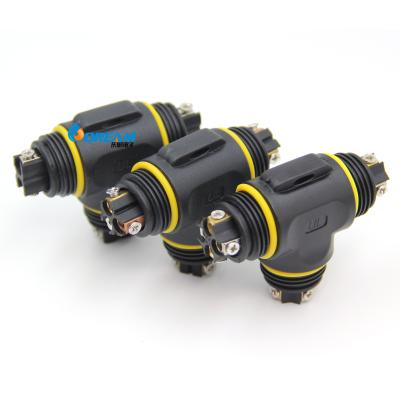 China m20 Male Female Cable T Type Plastic Screw Fixing LED Strip Lighting Electrical IP68 Waterproof Cable Connector for sale