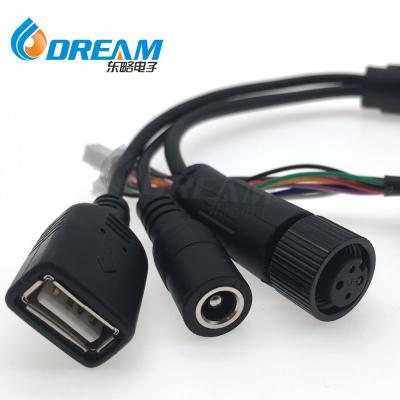 China OEM Waterproof IP67 Lock Connector 2 3 4 5 6 Pin M12 Electric Male Female Solar LED Light Lamp Power Cord Extension Cable for sale