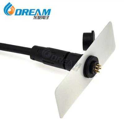 China OEM Waterproof IP67 Lock Connector 2 3 4 5 6 Pin M12 Electric Male Female Solar LED Light Lamp Power Cord Extension Cable for sale