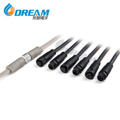 China DREAM START Custom Mini Waterproof IP67 Connector for LED Outdoor Automotive Lighting M12 2pin 3pin 4pin 5pin 6pin 7pin 8pin for sale