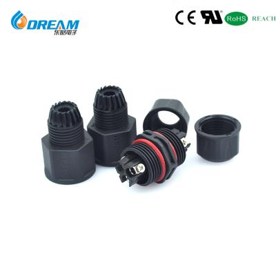 China DREAM START Screw Connector Hot Sale Plastic Outdoor Led Ip68 Waterproof Electric 2/3/4/5/6 Pin Circular Connector I for sale