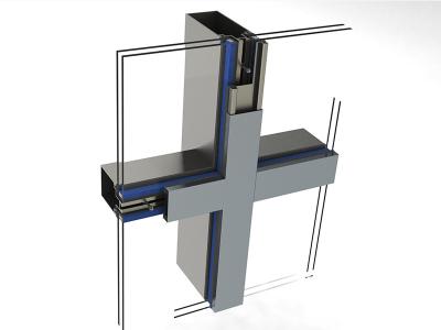 China Flameproof Bullet Proof Curtain Wall High Precision Erosion Resistant Thermal Insulation Curtain Wall for sale