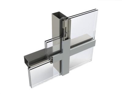 China Sturdy Fire Rated Curtain Wall System Shockproof Exposed Frame Curtain Wall Glass System for sale