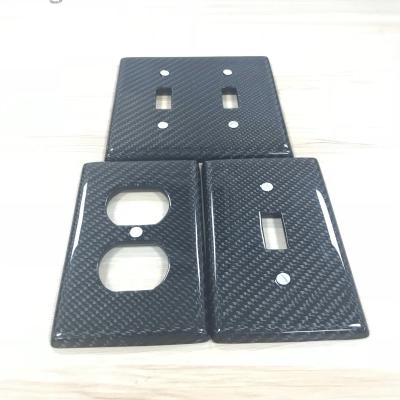 China Furniture Industry Usage Carbon Fiber Light Switch Cover 3K Twill Glossy Finish for sale