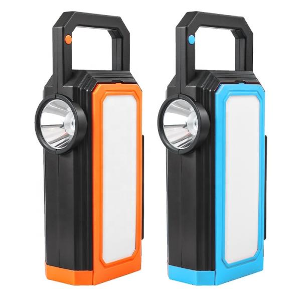 Quality Multi Functional Searchlight Outdoor Solar Power Bank Strong Light Flashlight LED Handheld Light Wholesale Camping for sale