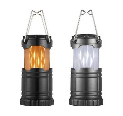 China 2023 New Telescopic Convenient Hook Lantern Dual Color Flame Flashing Torch Lantern Classic Mini Tent Light for sale