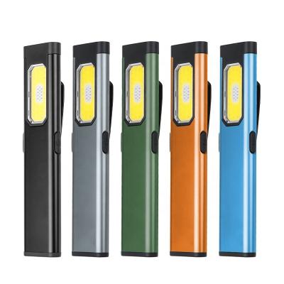 China Mini COB Portable Outdoor Type-C Rechargeable LED Flashlight Magnetic Work Pocket Flashlight for sale