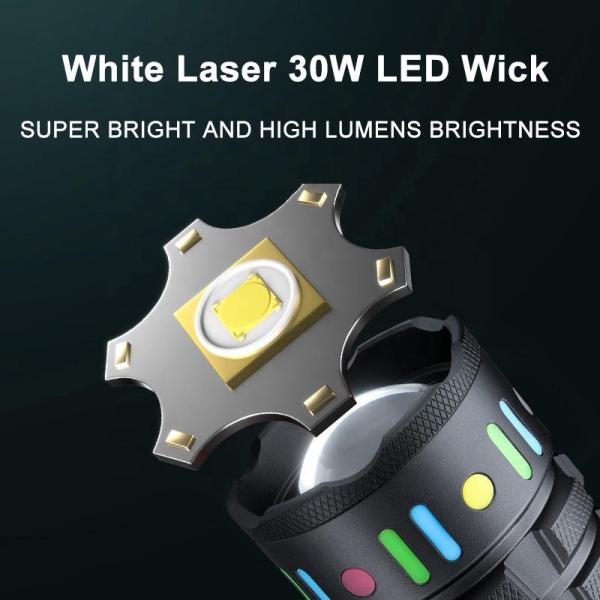 Quality Cross-border New Outdoor Long-range Zoom White Laser Strong Light Flashlight for sale