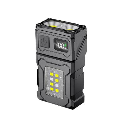 China Cross-border New Mini Flashlight Self-defense Alarm Outdoor Charging Windproof Lighter Multi-source Keychain Light for sale