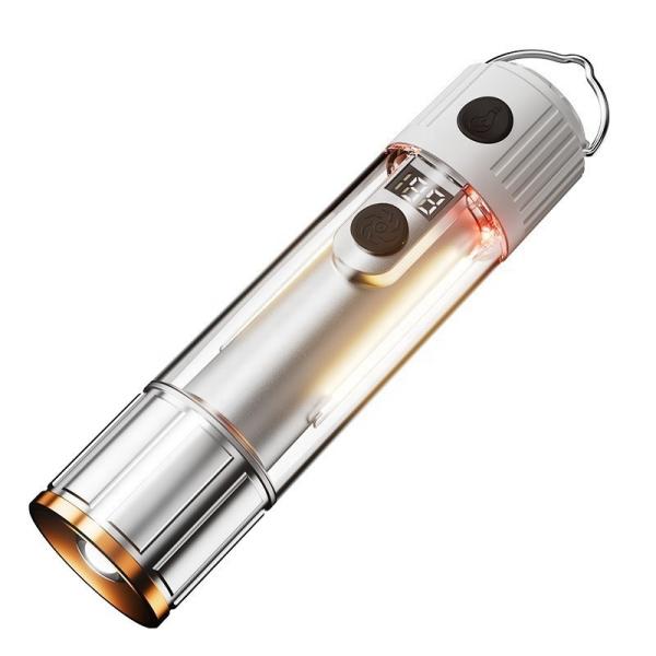 Quality New Digital Power Display Telescopic Zoom Magnet Usb Rechargeable Aluminum Alloy Abs White Led Torch Lights Tactical Flashlight for sale