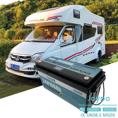 China Bateria de lítio recarregável LiFePO4 RV 24V 50Ah 100Ah 200Ah Bateria de íons de lítio para caminhão à venda