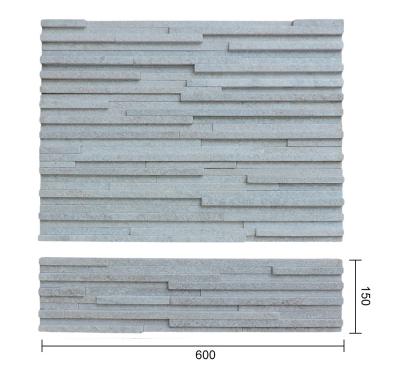 China Yellow and White Narrow Strip Quartzite Flat Cultured Stone for Building Wall Decoration Natural Stone Veneer for sale