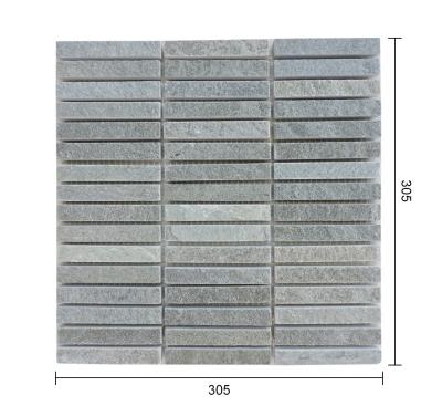 China 305 *305 mm Grey Wooden-vein Mosaic strip Mosaic stone panel building materials for sale