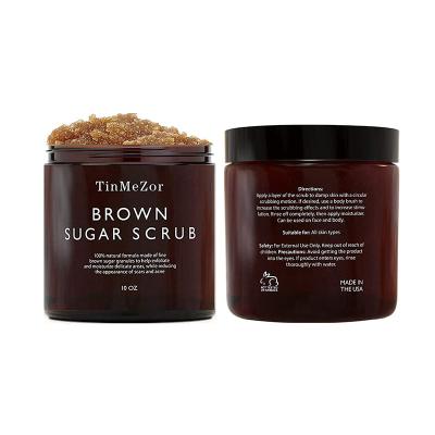 China Best Selling Brown sugar vanilla whitening exfoliator moisturizing body scrub with wooden spoon for women for sale